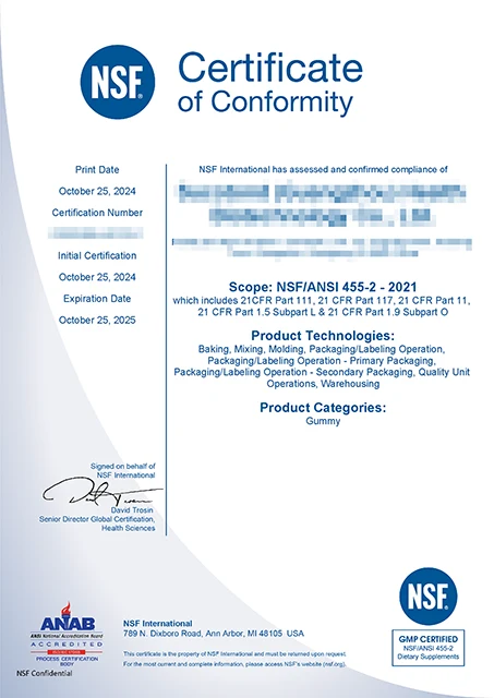 Supplement Certification & Compliance | Nutreebio